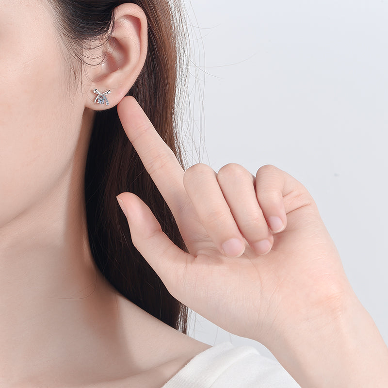 Moissanite Diamond Bowtie Stud – west shell jewelry